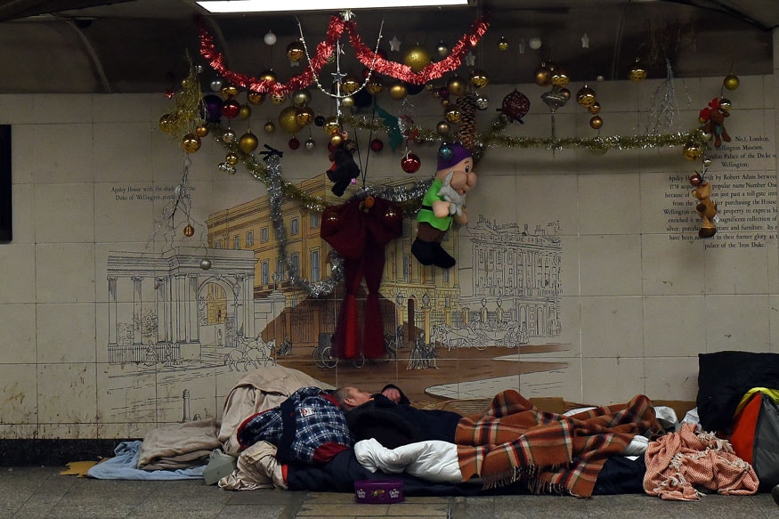 Homeless People Spend Christmas Sleeping in London Streets - News18