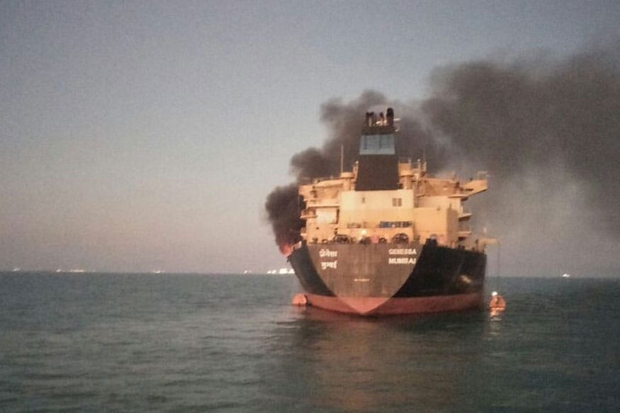 Fire Onboard Oil Vessel off Gujarat Coast, Crew Rescued