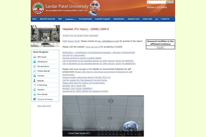 SP University November 2017 Exam Results Declared at spuvvn.edu. Check Now!