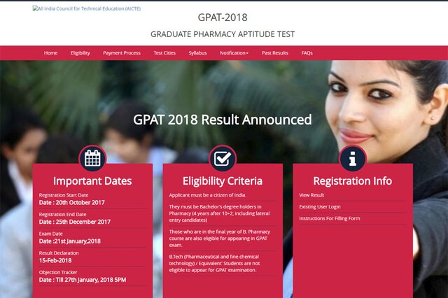 GPAT 2018 Result Released at aicte-gpat.in; All India Merit List ...