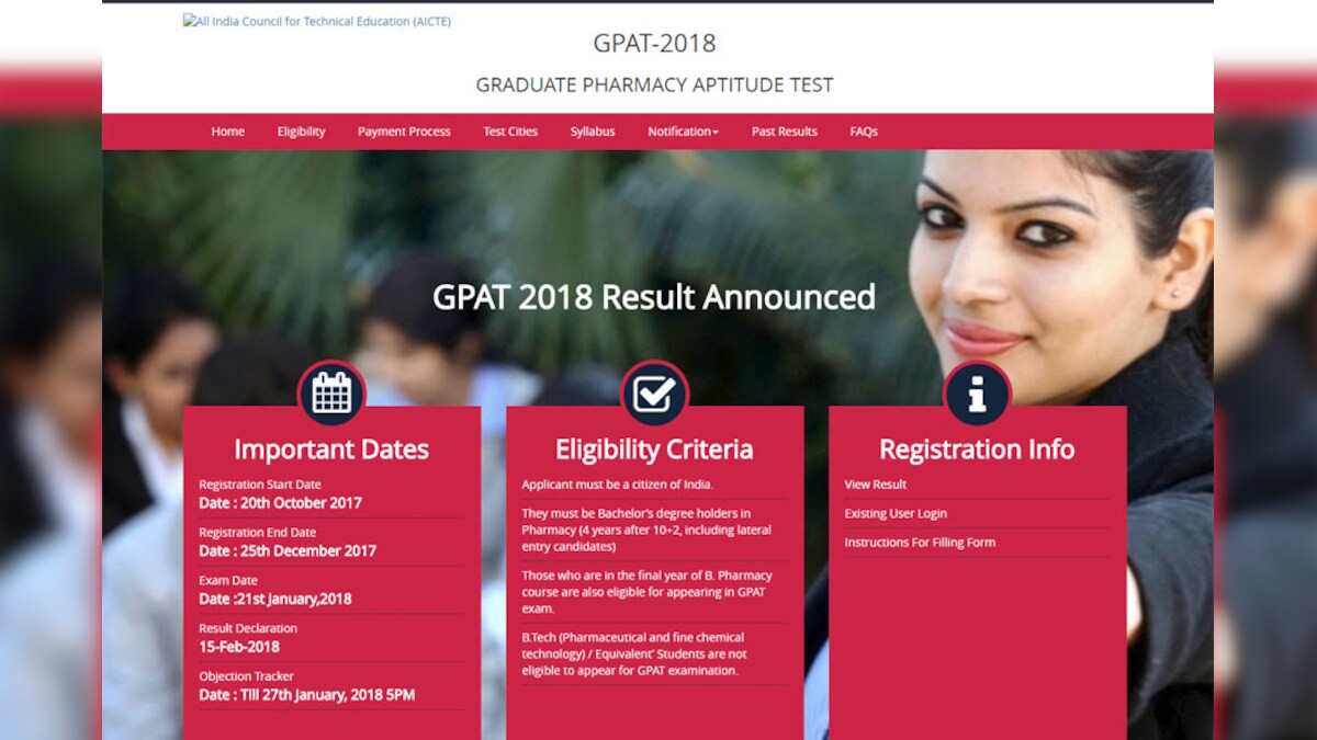 GPAT 2018 Result Released at aicte-gpat.in; All India Merit List ...