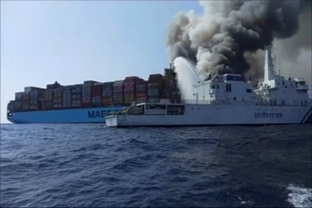 Fire on Maersk Ship in Arabian Sea: Hopes of Finding Missing Indian ...