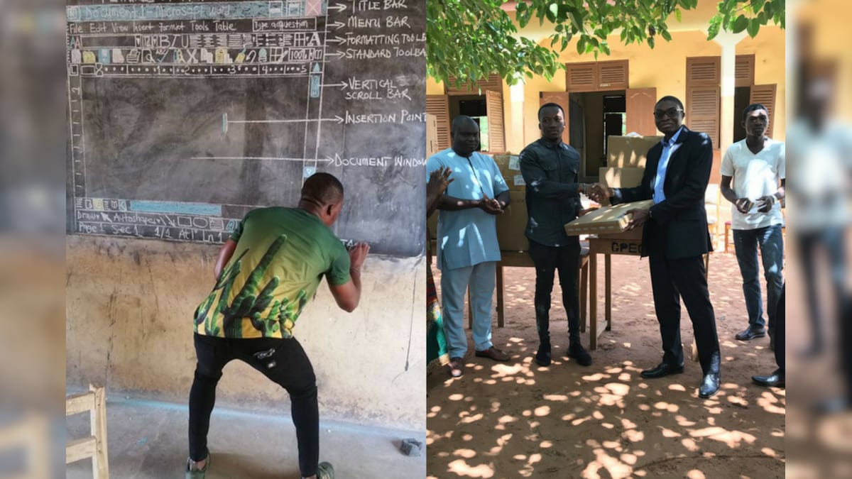 Ghana Teacher Who Taught Microsoft Word on Blackboard Gifted Computers ...