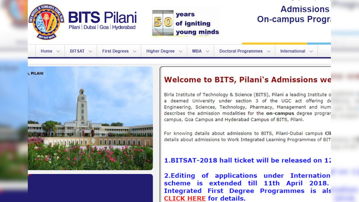 BITSAT 2018 Admit Card releasing today at bitsadmission.com; Exams ...