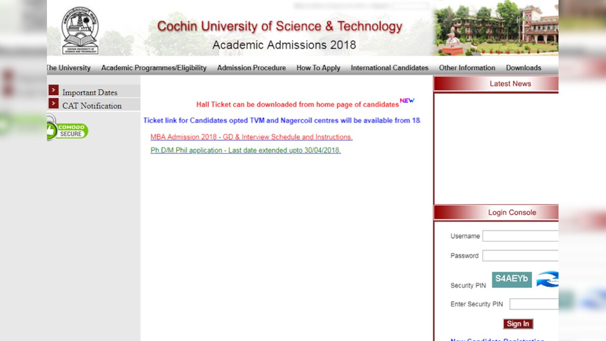 CUSAT CAT 2018 Admit Card Released at cusat.nic.in; Download Now CUSAT CAT 2018 Admit Card Released at cusat.nic.in; Download Now