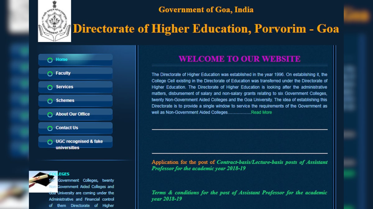 DHE Goa Recruitment 2018: 277 Assistant Professor, Librarian And Other ...