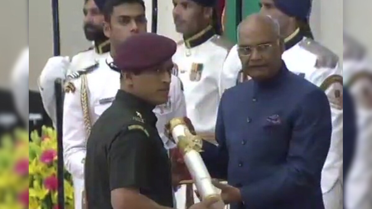 Watch: Lt. Col MS Dhoni Marches In to Collect Padma Bhushan
