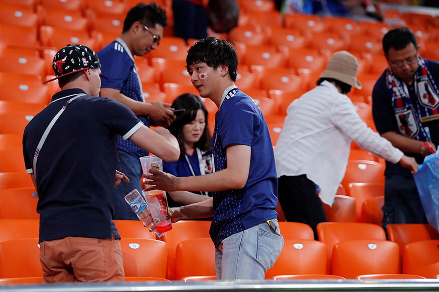 Tearful Japan Fans Clean Stadium Despite Defeat to Belgium - News18