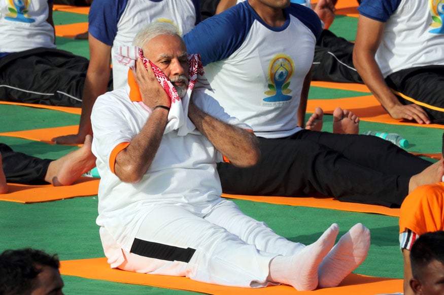 PM Modi Leads 4th International Yoga Celebrations in Dehradun - News18