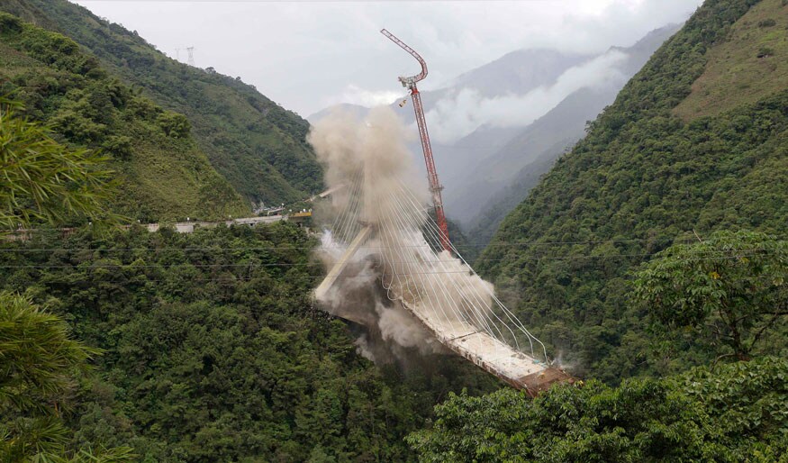 Colombian Suspension Bridge Demolished; Devastating Pictures - News18