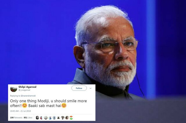 Someone on Twitter Just Asked PM Modi to Smile More. He Agreed. - News18