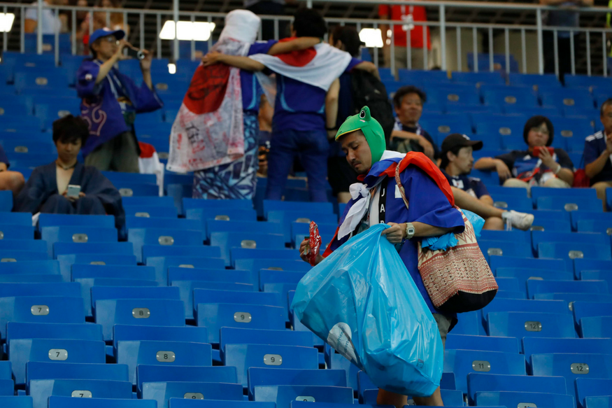 Japan Fans Stay Back to Clean Stadium Even After Being Knocked Out of ...