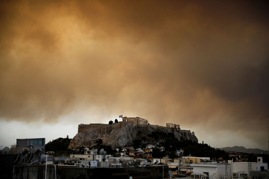 PICS: Major Wildfire Rages Near Athens; Residents Flee Homes - News18