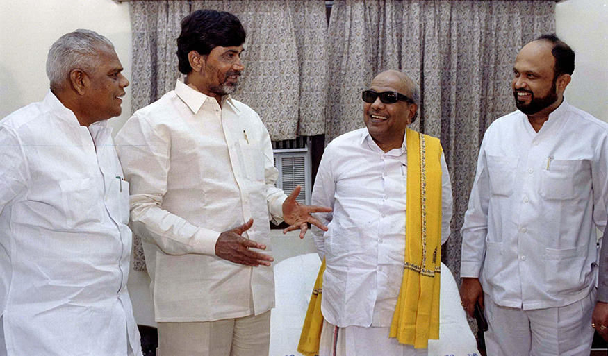 M Karunanidhi With Prominent Leaders of Indian Politics - News18