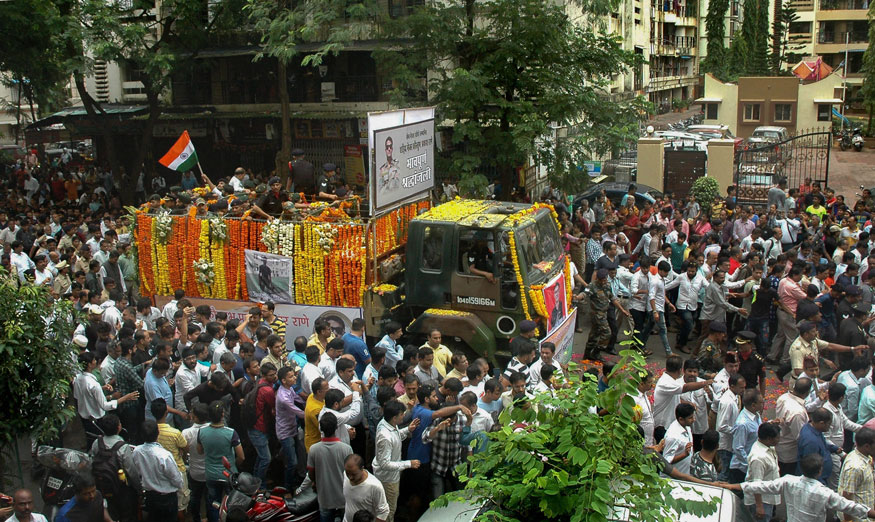 Army Major Kaustubh Rane's Funeral Procession in Mumbai