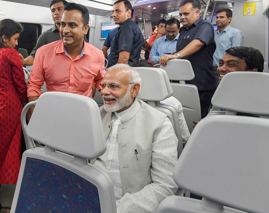 PM Narendra Modi Takes Metro Ride in Delhi; See Pictures - News18