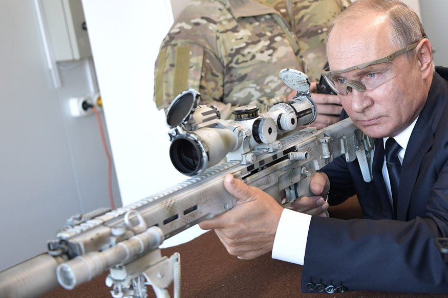 Russian President Vladimir Putin Shows Off Sniper Firing Skills - News18