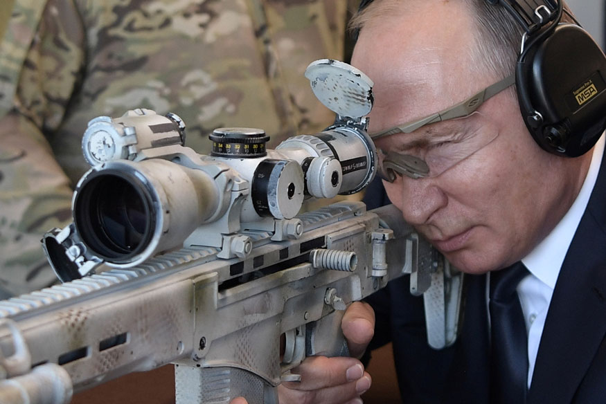 Russian President Vladimir Putin Shows Off Sniper Firing Skills - News18