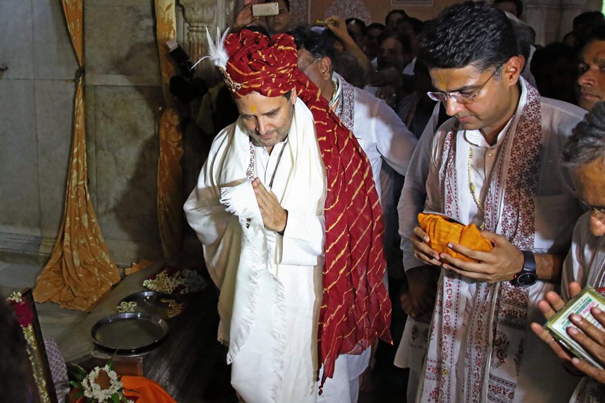 PICS: Rahul Gandhi Visits Temple & Dargah in Poll-Bound Rajasthan - News18