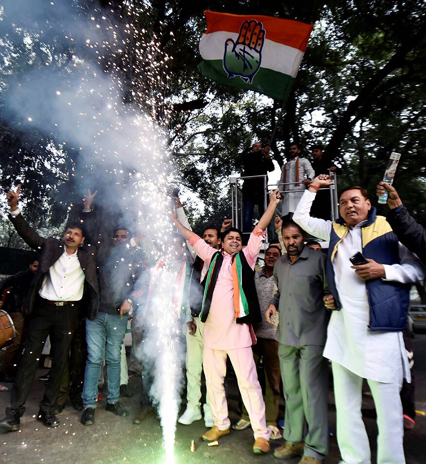 Congress Workers Celebrate Party's Poll Performance - News18