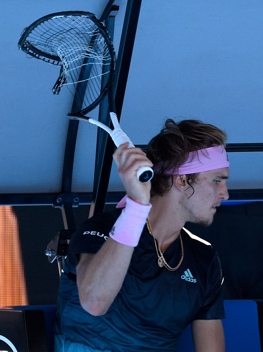 Australian Open: Zverev Destroys Racket in Violent Meltdown