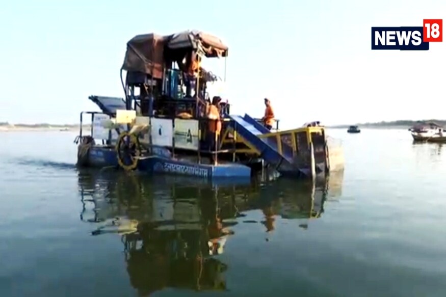 Kumbh Chronicles: Trash Skimmers Clean River Surface At Popular Ganga Ghats