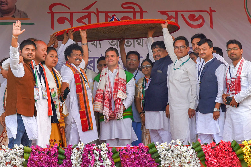 Congress President Rahul Gandhi's Public Rally in Assam - News18