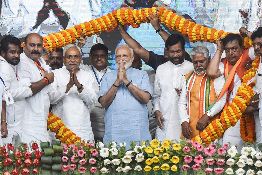 Pictures From PM Modi & Nitish Kumar's Joint Rally in Bihar