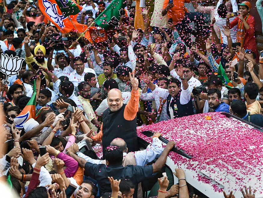 BJP Chief Amit Shah Gets Grand Welcome at Party Headquarters - News18