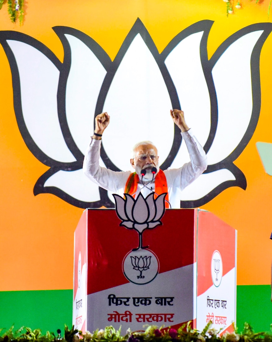 PHOTOS: PM Narendra Modi's Election Rally in Prayagraj - News18