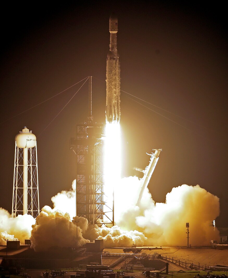 PICS: SpaceX Launches Falcon Heavy Rocket With 24 Satellites - News18