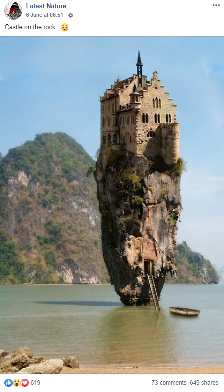 Fact Check: Viral Photo of 'Castle Built on Rock' Is Just a Fairytale ...