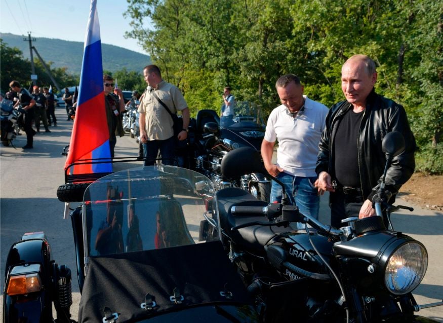 Vladimir Putin Rides Legendary Ural Motorcycle With Night Wolves Bikers ...