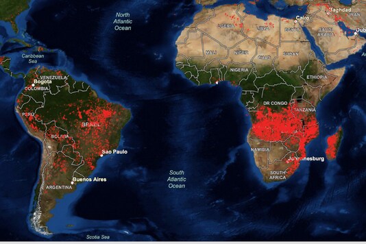 NASA Live Map Shows it is Not Just The Amazon, But Central Africa is ...