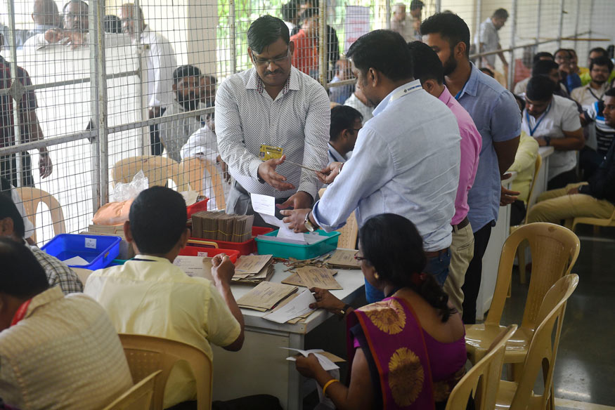 Assembly Elections 2019: Inside Photos of Vote Counting Centres - News18