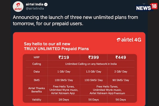 Airtel Has Three New Prepaid Recharge Packs With Unlimited Voice Calls
