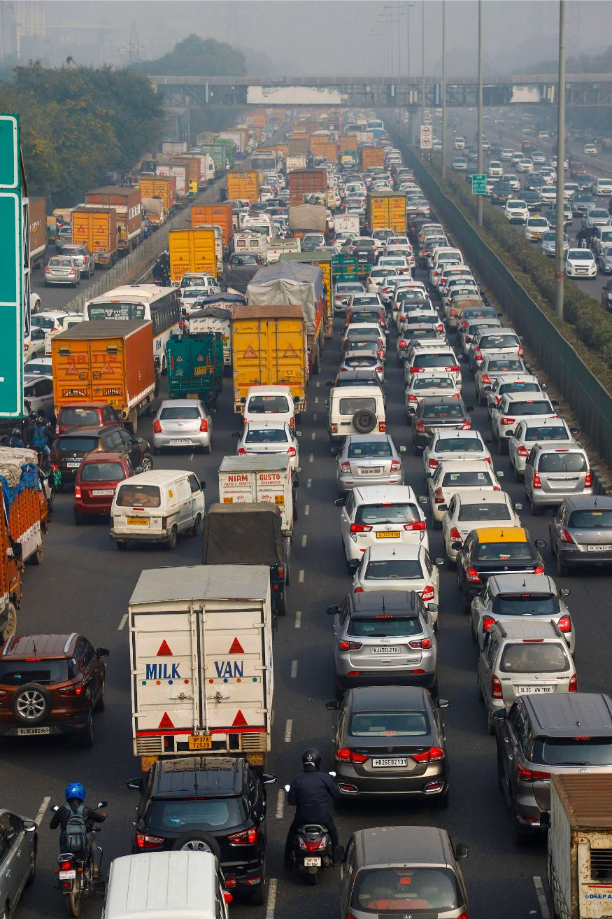Photos of Gridlock Traffic in Gurugam-Delhi Highway