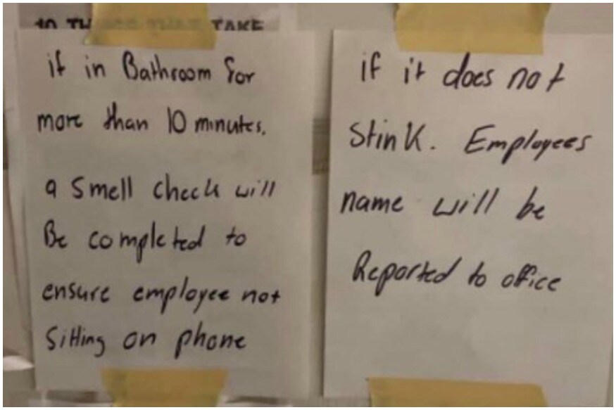 Bizarre Bathroom Sign Warns Users to Stick to Time Limits or Face ...