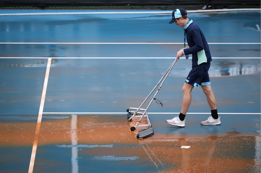 After Smog, Wind and Rain, Mud Stops Play at Australian Open