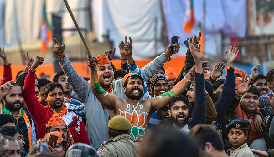 PICS: PM Modi Addresses Mega Rally in Karkardooma - News18