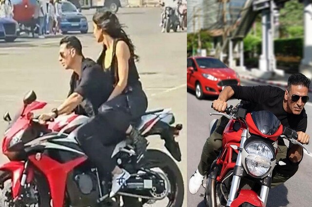 Akshay Kumar Rides a Sportsbike Without Helmet Once Again at the ...