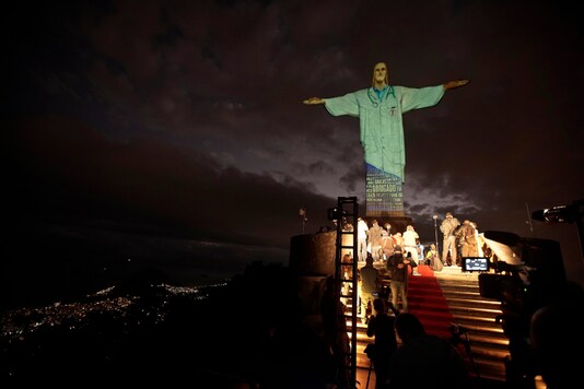Brazil's Christ the Redeemer Statue Lit up to Honour Medics at ...