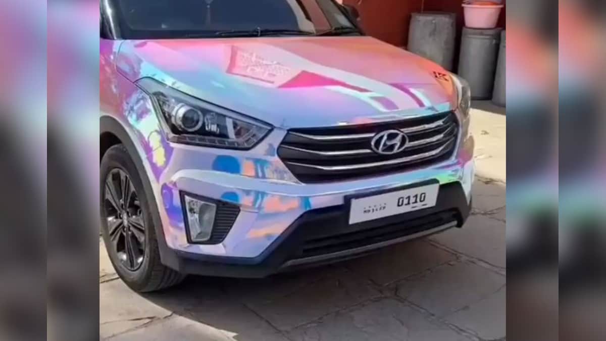 Customized Hyundai Creta Wrapped in Iridescent Vinyl is a Multicoloured ...