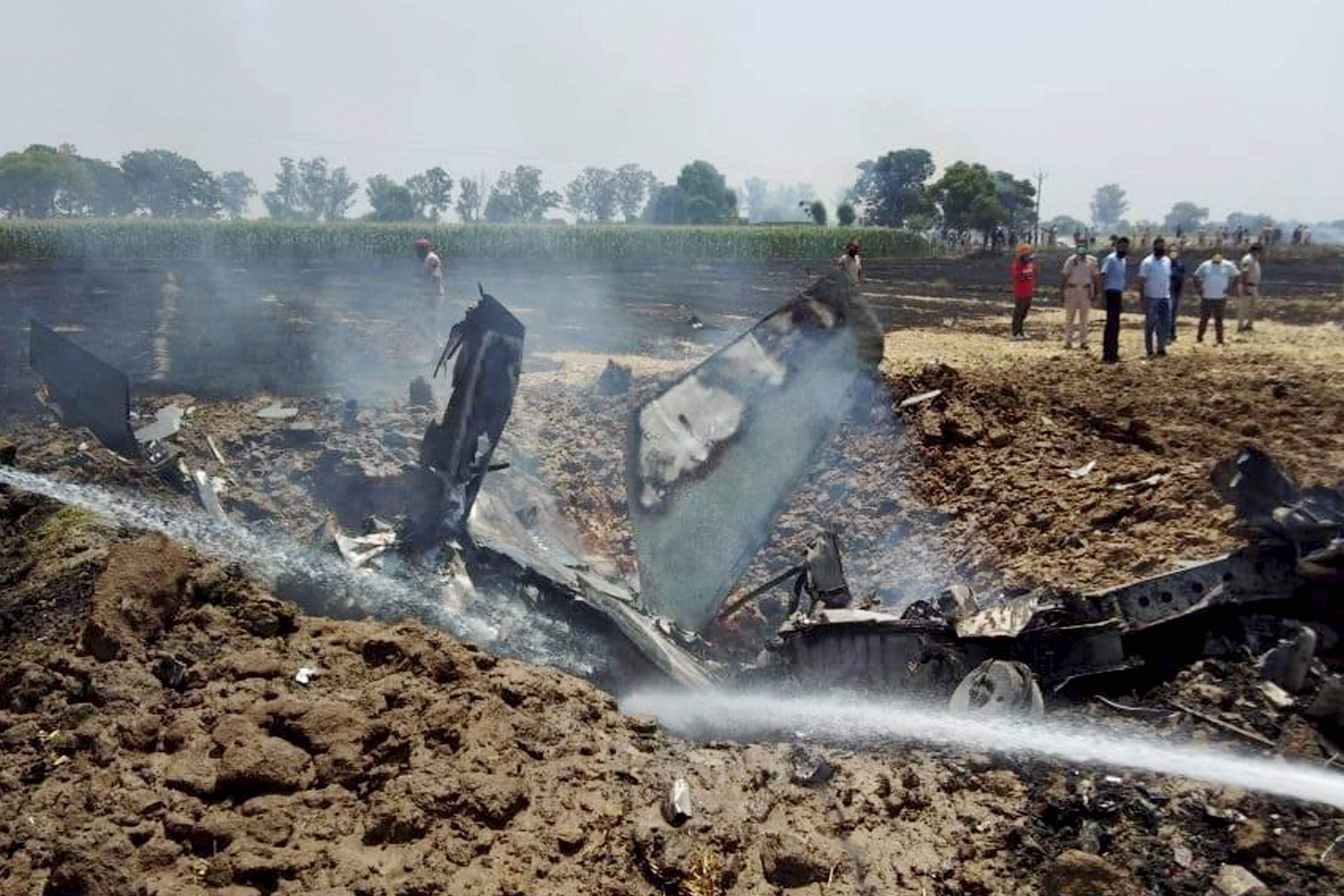 IAF MiG-29 Crashes During a Training in Punjab: Ground Zero Photos ...