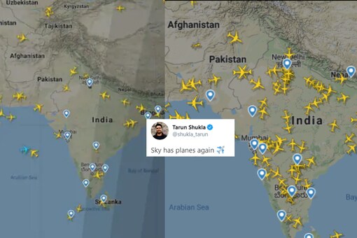 Before and After Pics of Lit Indian Airspace As Flights Finally Take ...