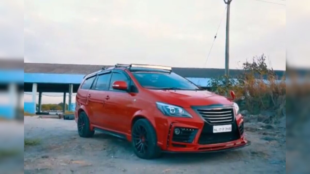 This Red Coloured Customised Toyota Innova Crysta With Lexus Body Kit ...