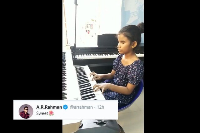 AR Rahman Impressed with Visually-impaired Girl Playing Double Keyboard ...