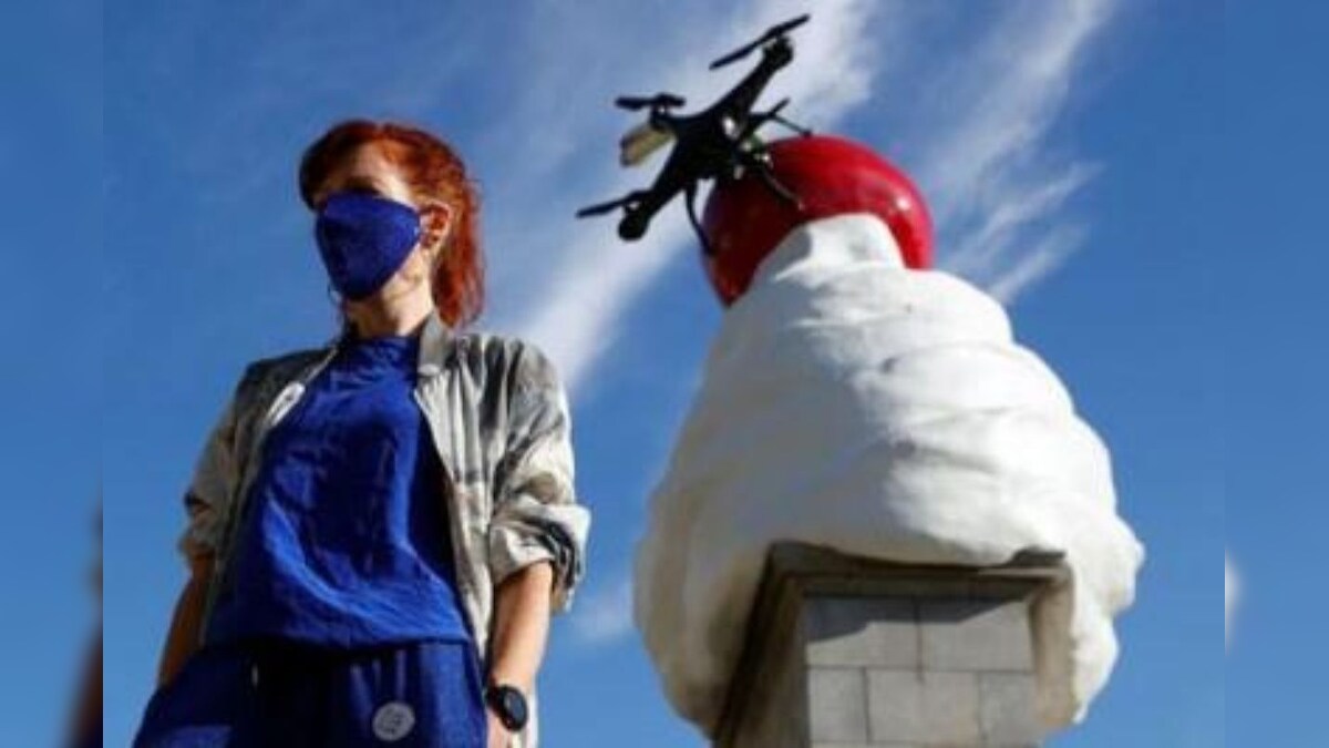 Whipped Cream Sculpture Topped With a Fly And Drone in Trafalgar Square ...