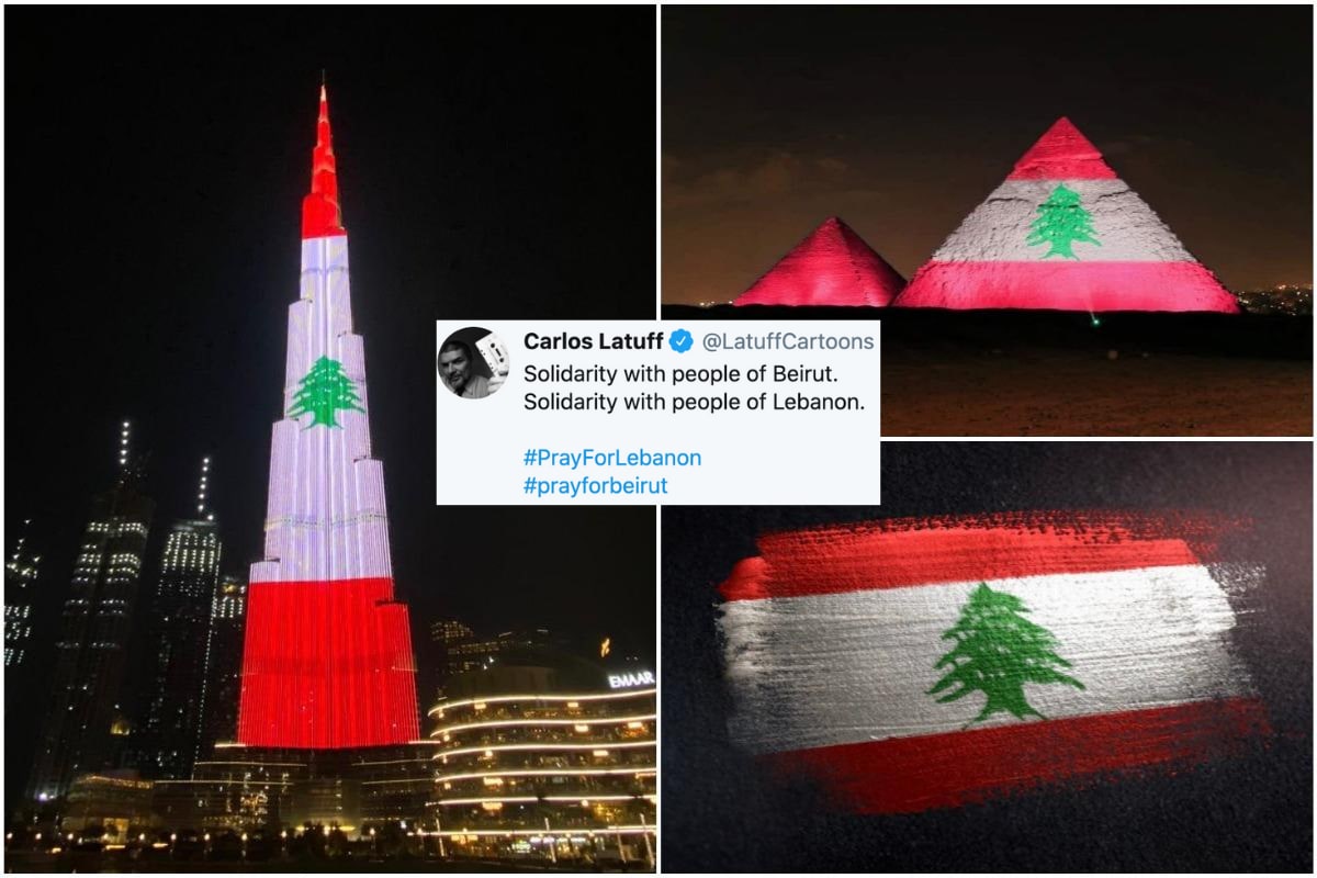 Beirut Blast: From Burj Khalifa to the Pyramids, Monuments Light up in ...