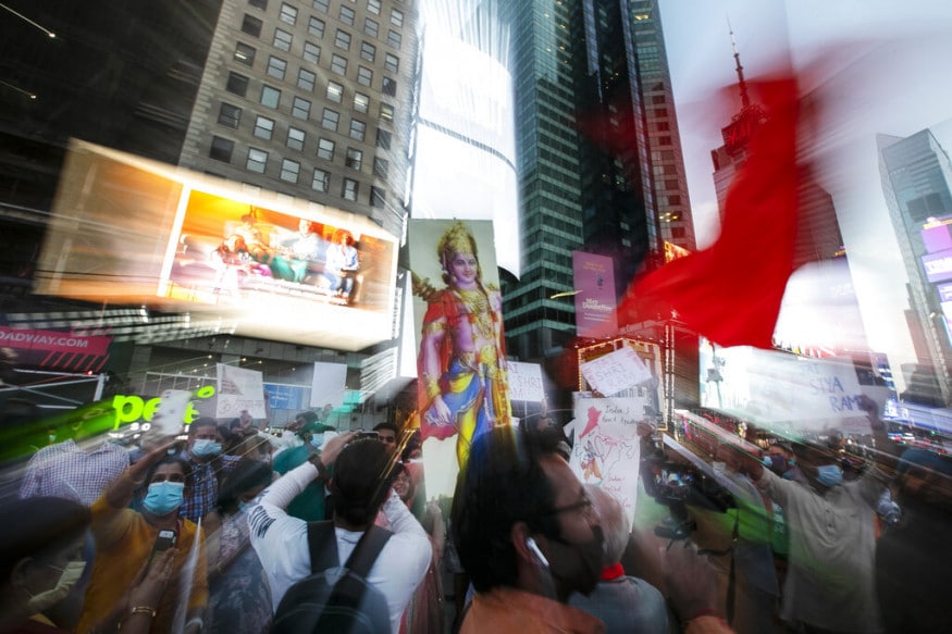Ram Temple Billboard Shines at New York's Iconic Times Square - News18